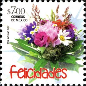 Stamp: Congratulations (Mexico(Greetings) Mi:MX 3848,Sn:MX 2882c,Sg:MX ...