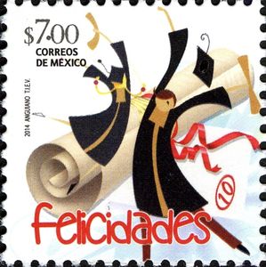 Stamp: Congratulations (Mexico(Greetings) Mi:MX 3850,Sn:MX 2882a,Yt:MX ...