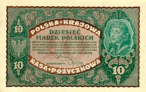 Banknote: 10 Marek (Poland) (1918-1924 Second Republic - Polish marka ...
