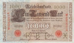 Banknote: 1,000 Mark (Germany(1910 Issue - Reichsbanknote, Imperial ...
