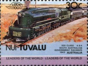 Stamp: 520 Class 4-8-4 1943 South Australian (Tuvalu, Nui(Island NUI ...