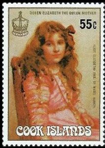Stamp: Lady Elizabeth (1908); Painting by Mabel Hankey (Cook Islands ...