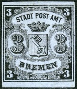 Stamp: Bremen coat of arms (Bremen(Coat of arms, Stadt Post Amt) Mi:DE ...