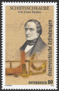 Stamp: Screw propeller by Josef Ressel (Austria(Austrian inventions) Mi ...