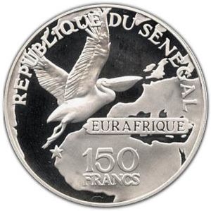 Moneda: 150 CFA Francs (25th Aniversary of Eurafrique Program) (Senegal ...