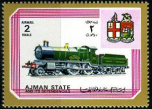 Stamp: Steam locomotive BR 3800 County Class of the Great Western R ...