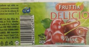 Drink Label: Fruttia Delicios Visine (S.C. European Drinks S.A ...