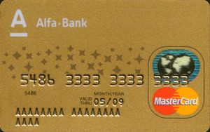 Bank Card: MasterCard Gold (Alfa-bank, RussiaCol:RU-MC-0080.01