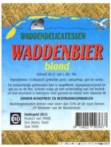 Drink Label: Waddenbier Blond (Texelse Bierbrouwerij, NetherlandsCol:NL ...