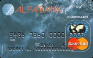 Bank Card: Alfa Bank. Eurocard (Alfa-bank, RussiaCol:RU-MC-0297