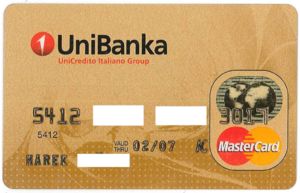 Bank Card: UniBanka (Unibanka, SlovakiaCol:SK-MC-0013