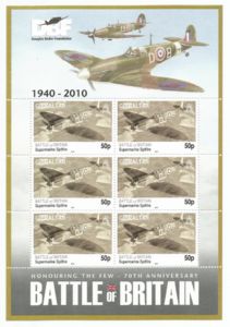 Stamp: Supermarine Spitfire (mini sheet) (Gibraltar(70th Anniversary of ...