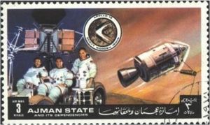 Stamp: Apollo-15-crew (Ajman(Apollo 15 (III): Future Projects) Mi:AJ ...