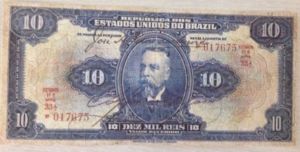 Banknote: 10 Mil Reis (Brazil(1891-1931 Issue) Wor:P-39b,Ww :BR R 110b