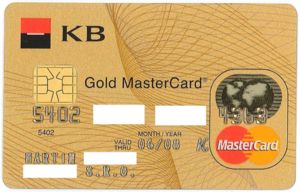 Bank Card: KB - Gold MasterCard (Komerční Banka (KB), Czech RepublicCol ...
