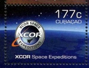 Stamp: XCOR Space Expeditions emblem (Curaçao(XCOR Space Expeditions ...