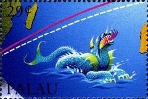 Stamp: Sea monster. (Palau(Age of Discovery) Mi:PW 543,Sn:PW 302m,Yt:PW ...