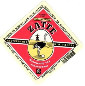 Drink Label: Zatte Bio Tripel (Brouwerij ’t IJ, Netherlands) Col:NL ...