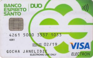 Bank Card: Bes Duo 11-13 (Banco Espirito Santo, Portugal) Col:PT-VE-0041.02