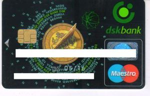 Bank Card: Dsk Bank Maestro Sundial Chip - 03/13 (DSK Bank, BulgariaCol ...