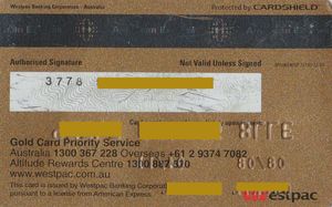 Bank Card: Westpac - Altitude Gold (Westpac Banking Corporation ...