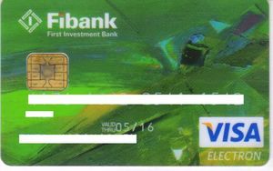 Bank Card: FiBank Visa Electron Green - 11/12/002 (First Investment Bank, BulgariaCol:BG-VE-0025.03