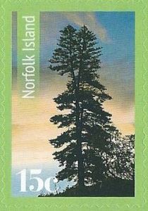 Stamp: Norfolk Island Pine Tree at Sunset (Norfolk Island(Norfolk ...