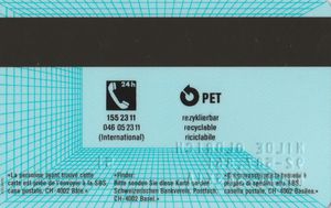 Bank Card: SBC Account (Swiss Bank Corporation, Switzerland) Col:CH-GM ...