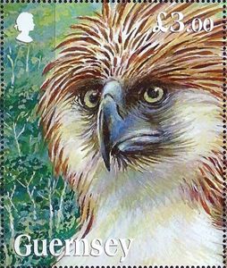 Stamp: Philippine Eagle (Pithecophaga jefferyi) (Guernsey(Endangered ...
