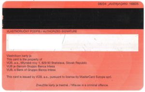 Bank Card: vub banka (Všeobecná úverová banka (VÚB Banka), SlovakiaCol ...