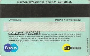Banka Kartı: Bankomat 7/24 (VakifBank, TürkiyeCol:TR-MS-0057