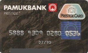 Bank Card: Prestige Card (Pamukbank, Türkiye (Turkey)Col:TR-GM-0037