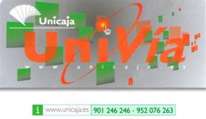 Tarjeta de Banco: Unicaja Univia (Unicaja - Caja de Ahorros de R.C.A.M ...