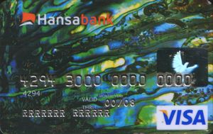 Bank Card: Hansabank (Hansabank, RussiaCol:RU-VI-0447