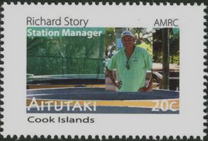 Stamp: Station Manager Richard Story (Aitutaki(Aitutaki Marine Research ...