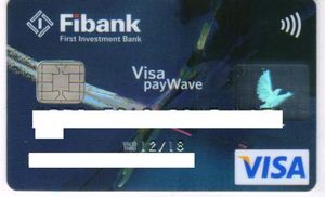 Bank Card: FiBank Visa PayWave Dark Blue - 04/14/003 (First Investment Bank, BulgariaCol:BG-VI ...