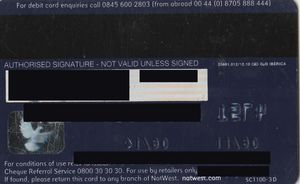 Bank Card: NatWest Visa debit (National Westminster Bank, United ...