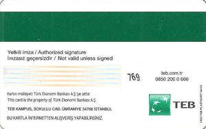Bank Card: Teb (Turk Ekonomi Bankasi, Türkiye (Turkey)Col:TR-VE-0059