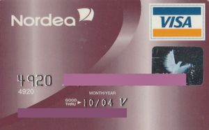 Bank Card: Nordea VISA purple (Nordea, FinlandCol:FI-VI-0011