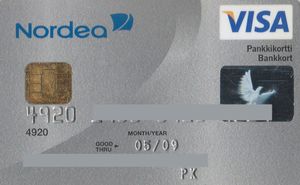 Bank Card: Nordea VISA silver (Nordea, FinlandCol:FI-VI-0012
