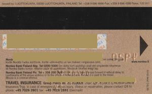 Bank Card: Nordea VISA gold (Nordea, FinlandCol:FI-VI-0010