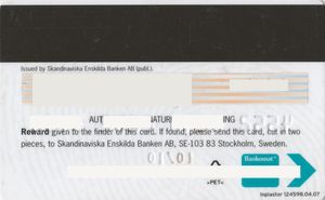 Bank Card: Seb Visa (Skandinaviska Enskilda Banken, Sweden) Col:SE-VI-0012