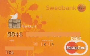 Bank Card: Swedbank debit MC (Swedbank, Sweden) Col:SE-MC-0006