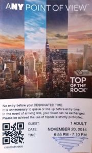 Admission Ticket: Top of the Rock - Adult ticket (United States of ...