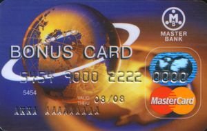 Bank Card: Mastercard. Bonus Card (Master Bank, RussiaCol:RU-MC-0568