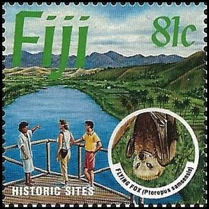 Stamp: Historic Sites, Samoa Flying Fox (Pteropus samoensis) (Fiji ...