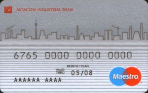 Bank Card: Moscow Industrial Bank. City (Moscow Industrial Bank ...