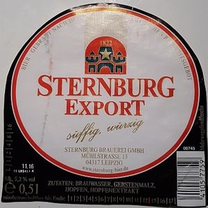 Štítok z nápoja: Sternburg Export (Sternburg Brauerei GmbH, NemeckoCol ...
