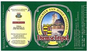Drink Label: Diemse Tripel (De 3 Horne, NetherlandsCol:NL-BEER-003510