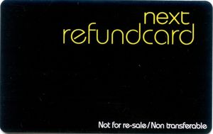 Gift Card: Refundcard - Yellow on Black (Next, United Kingdom of Great ...